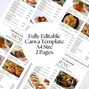 Modern Restaurant Menu Template, Food Menu, Bar Menu, A4 Size Menu ...