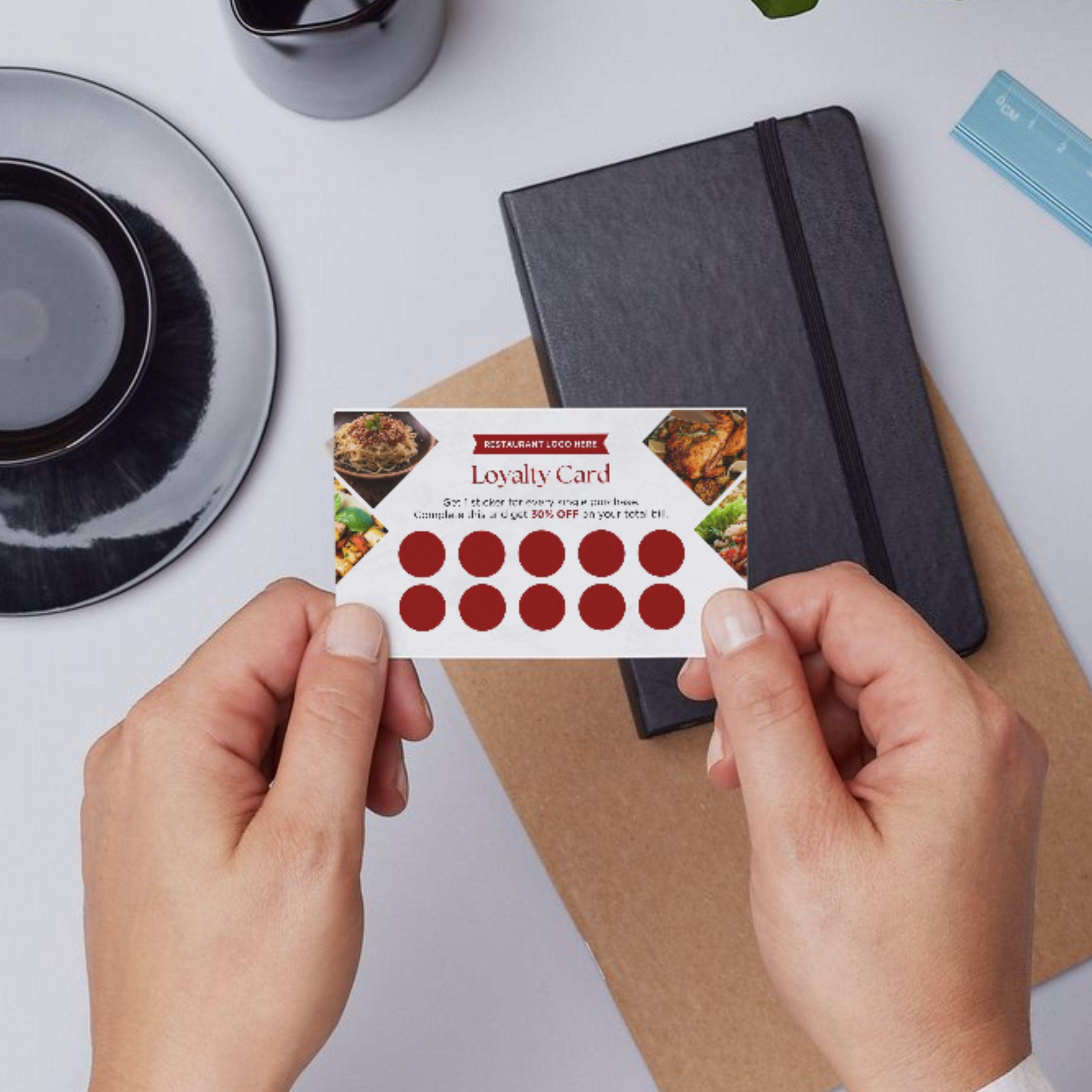 Modern Restaurant Business Cards, QR Code, Loyalty Card, Voucher ...