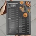 Dark Restaurant Menu Template, Bar Menu, Editable Menu, Canva Template ...