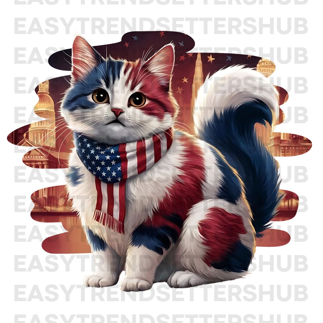 USA Cat Svg Png, Patriotic Cat Png, 4th of July Svg, Fourth of July Cat ...