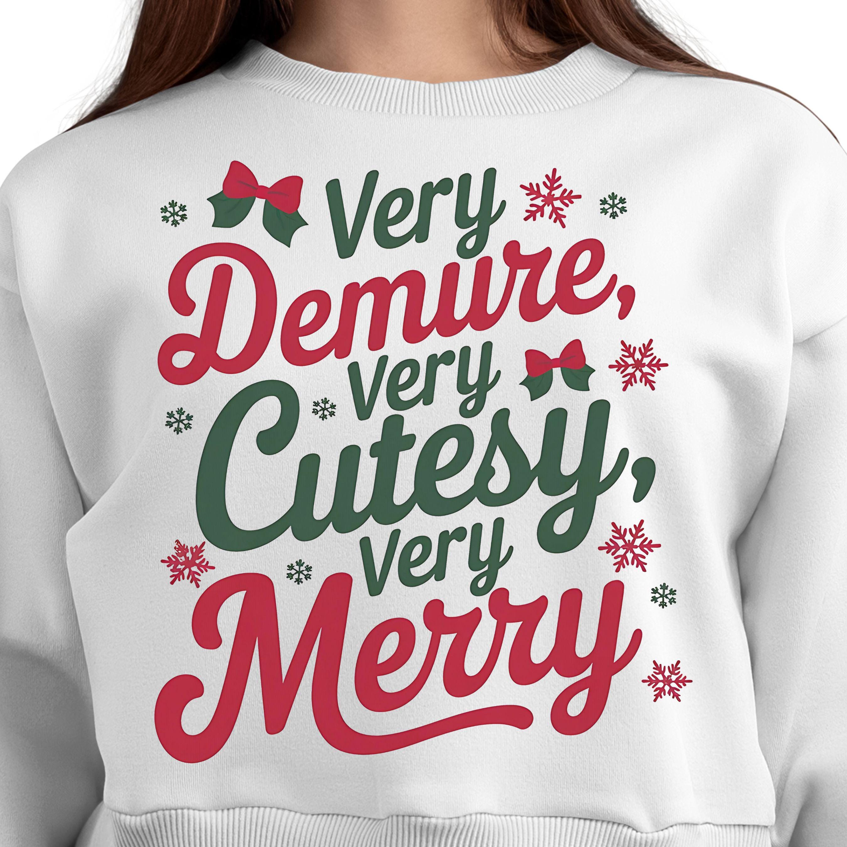 Very Demure Png, Very Merry Png, Very Cutesy Png, Trendy Christmas ...