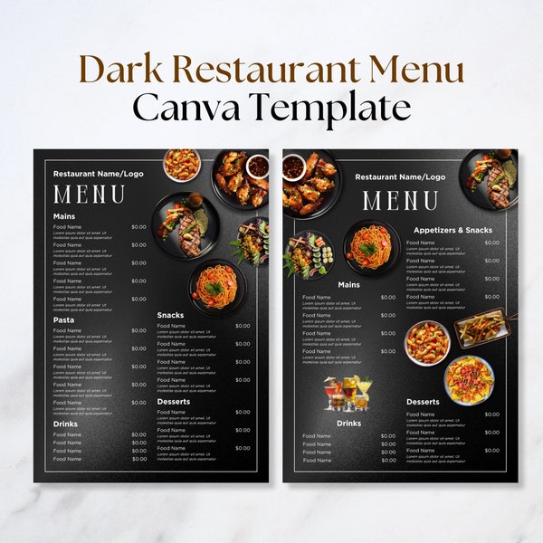 African Menu Template - Etsy UK
