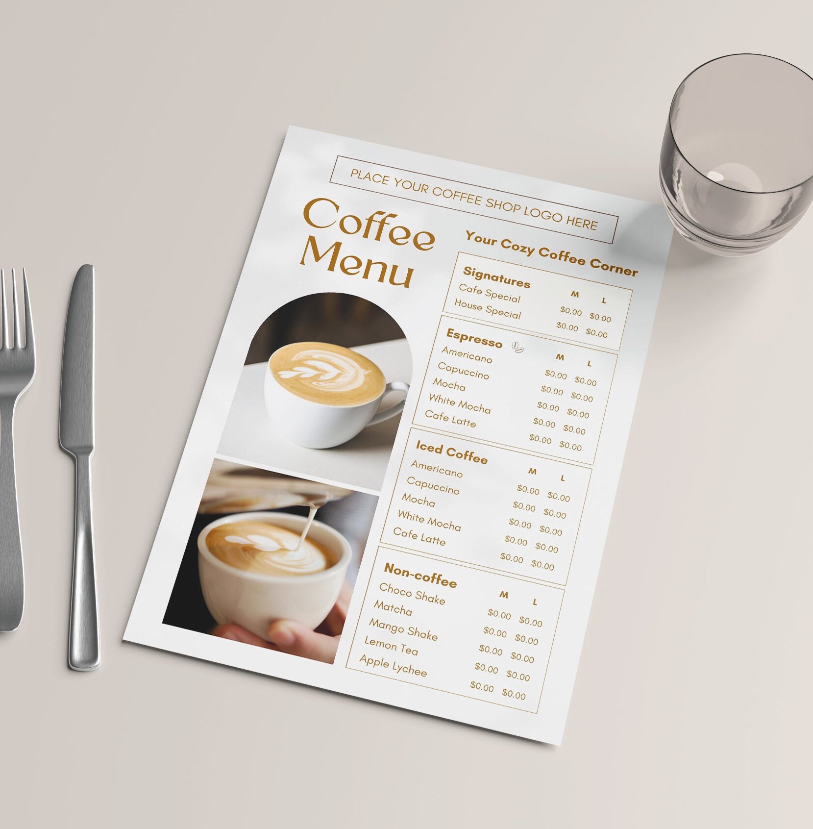 Coffee Shop Menu Template, Menu Board, A4 Size Menu, Canva Template ...