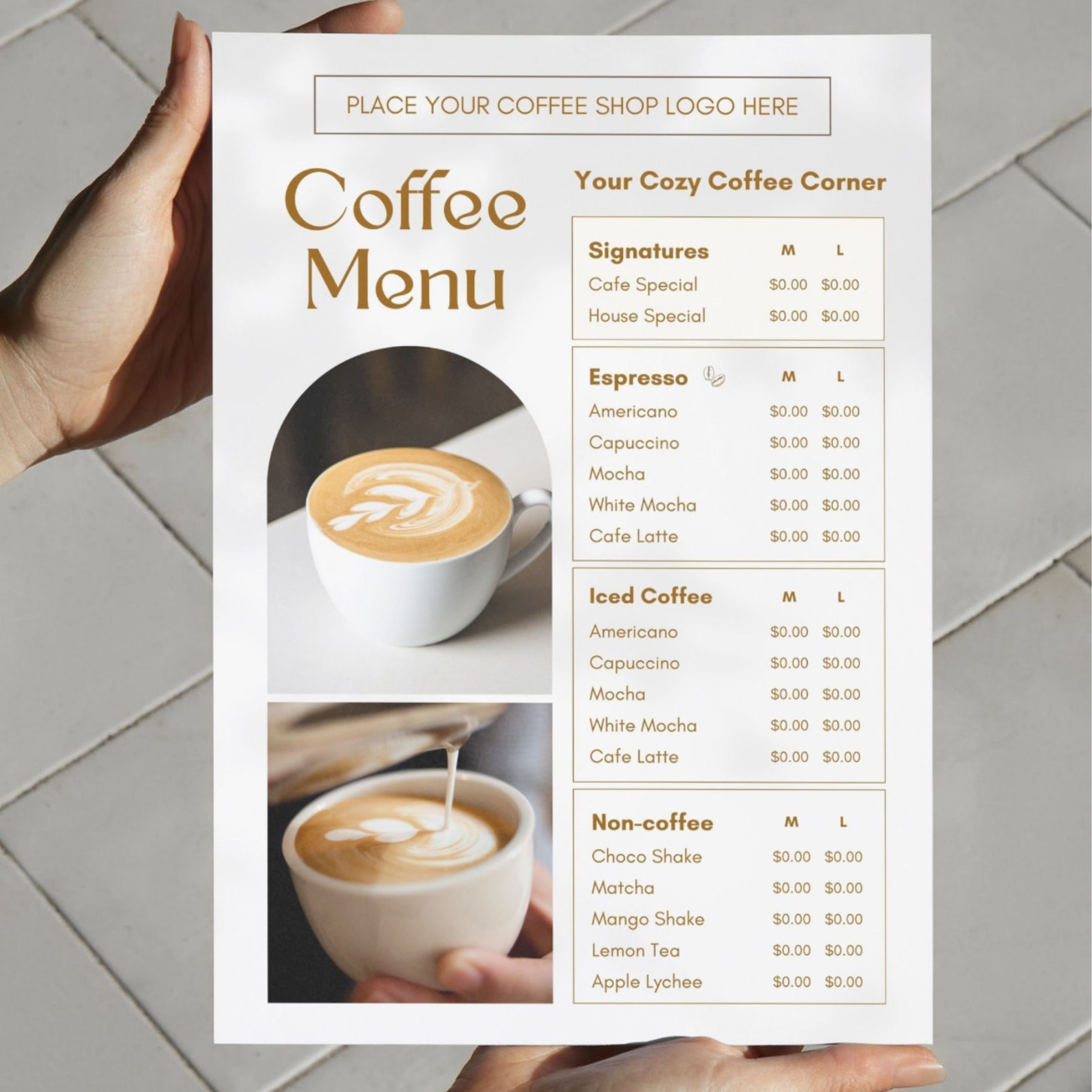 Coffee Shop Menu Template, Cafe Menu, Breakfast Menu, Canva Template ...