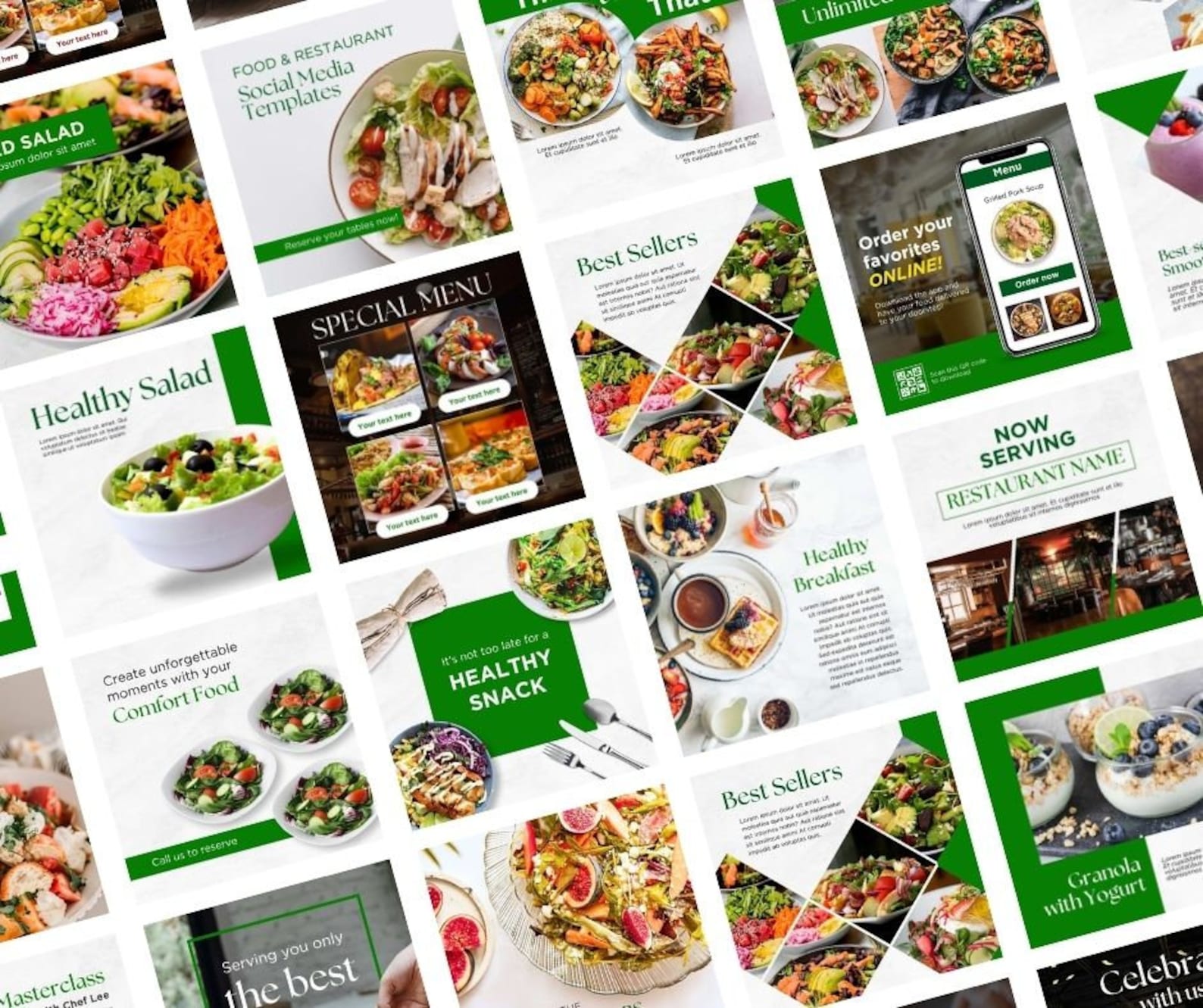 Instagram, Healthy Instagram Template, Canva Template, Editable ...