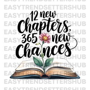 12 New Chapters 365 New Chances PNG, New Chapter Png, Floral Book Png ...