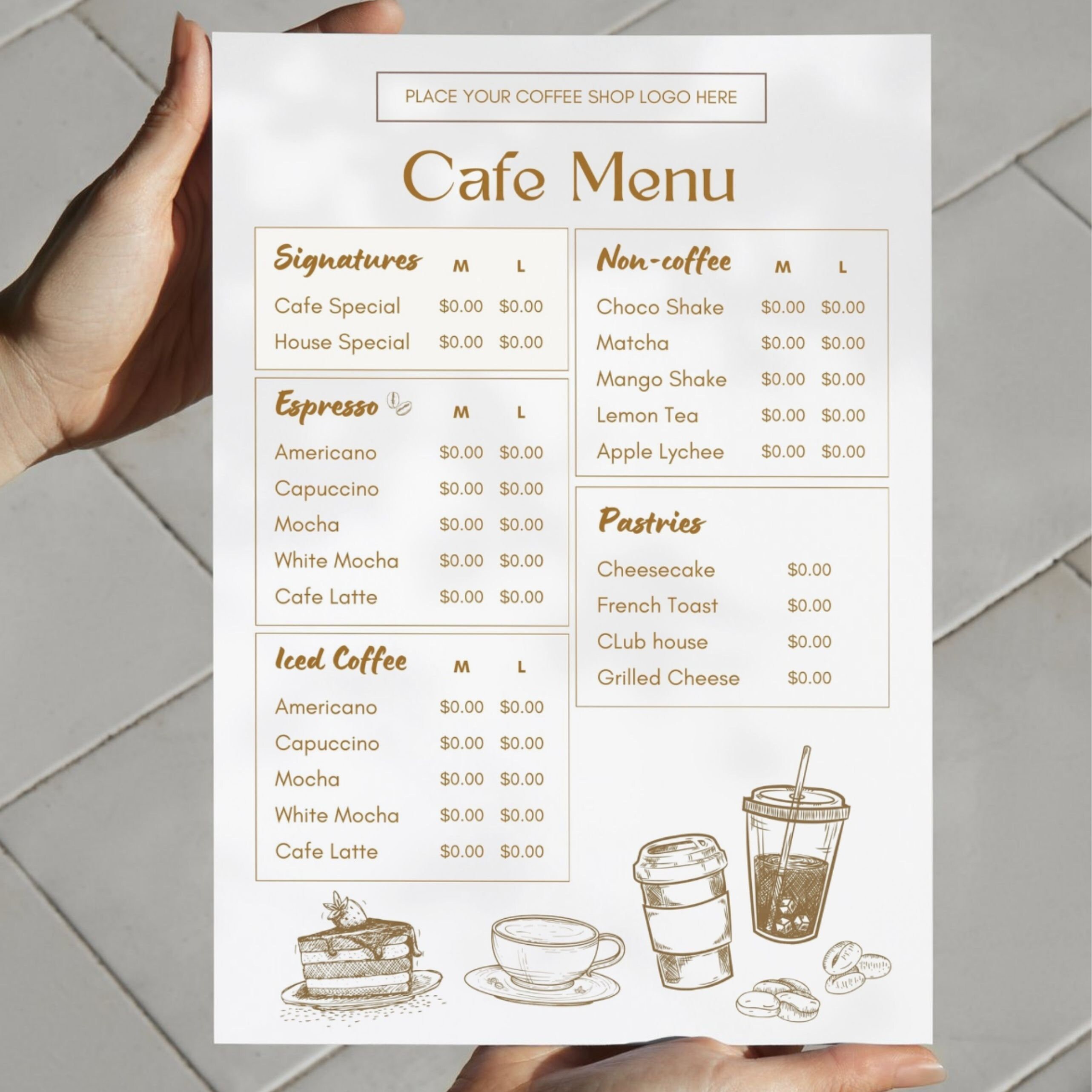 Coffee Shop Menu Template, Cafe Menu, Breakfast Menu, Canva Template ...