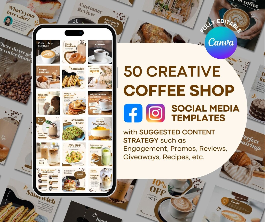 Coffee Instagram Template, Coffee Shop Template, Cafe Instagram ...