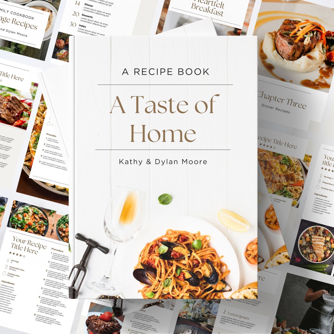 Cookbook Template, Editable Recipe Book Template, Digital Recipe Book ...