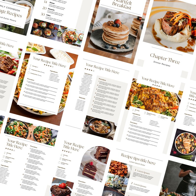 Editable Recipe Book Template, Recipe Book Template, Recipe Ebook ...