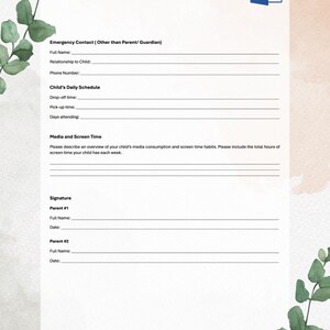 Editable Daycare Registration Form, Childcare Business Registration ...