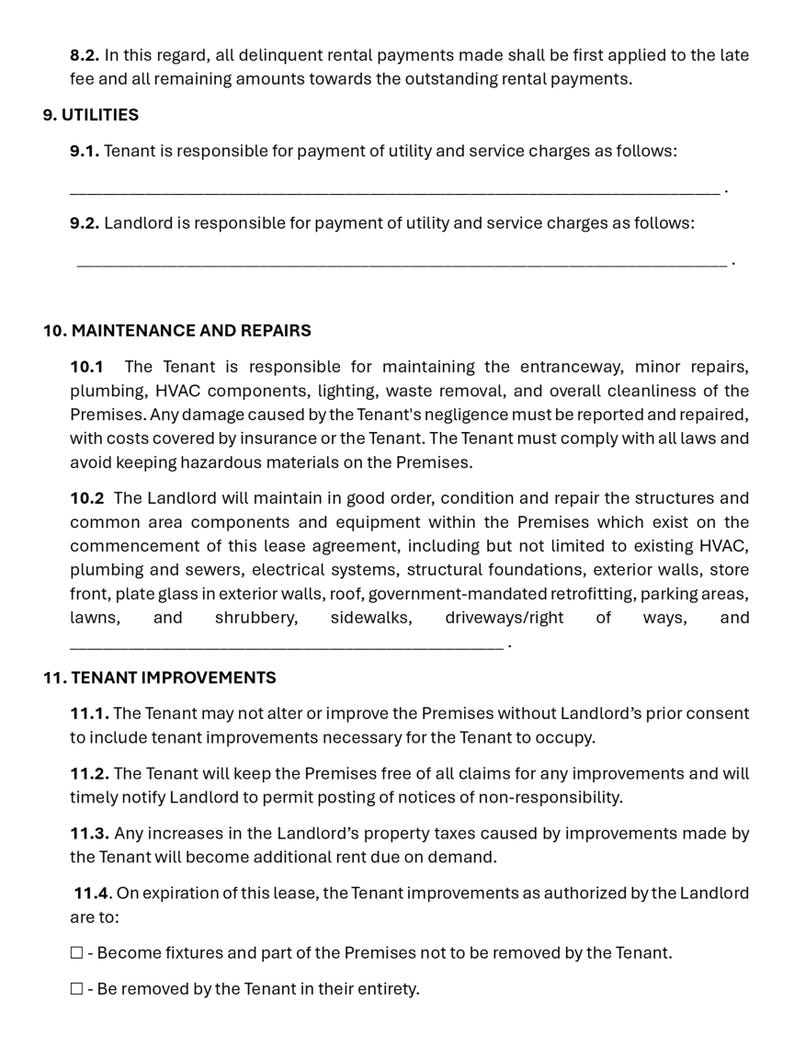 Editable Commercial Lease Agreement, Property Lease Contract Digital ...