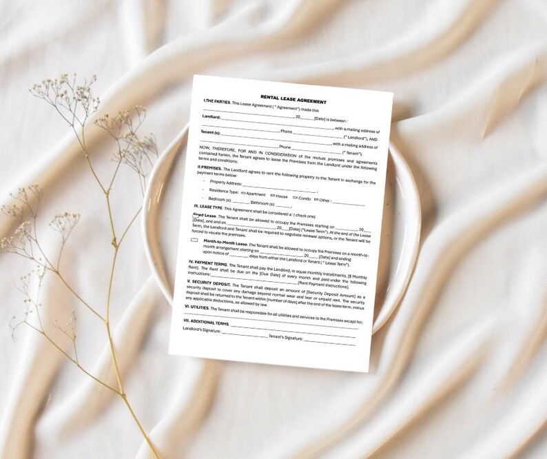 Rental Agreement Editable, Landlord Form, Lease Agreement, Digital ...