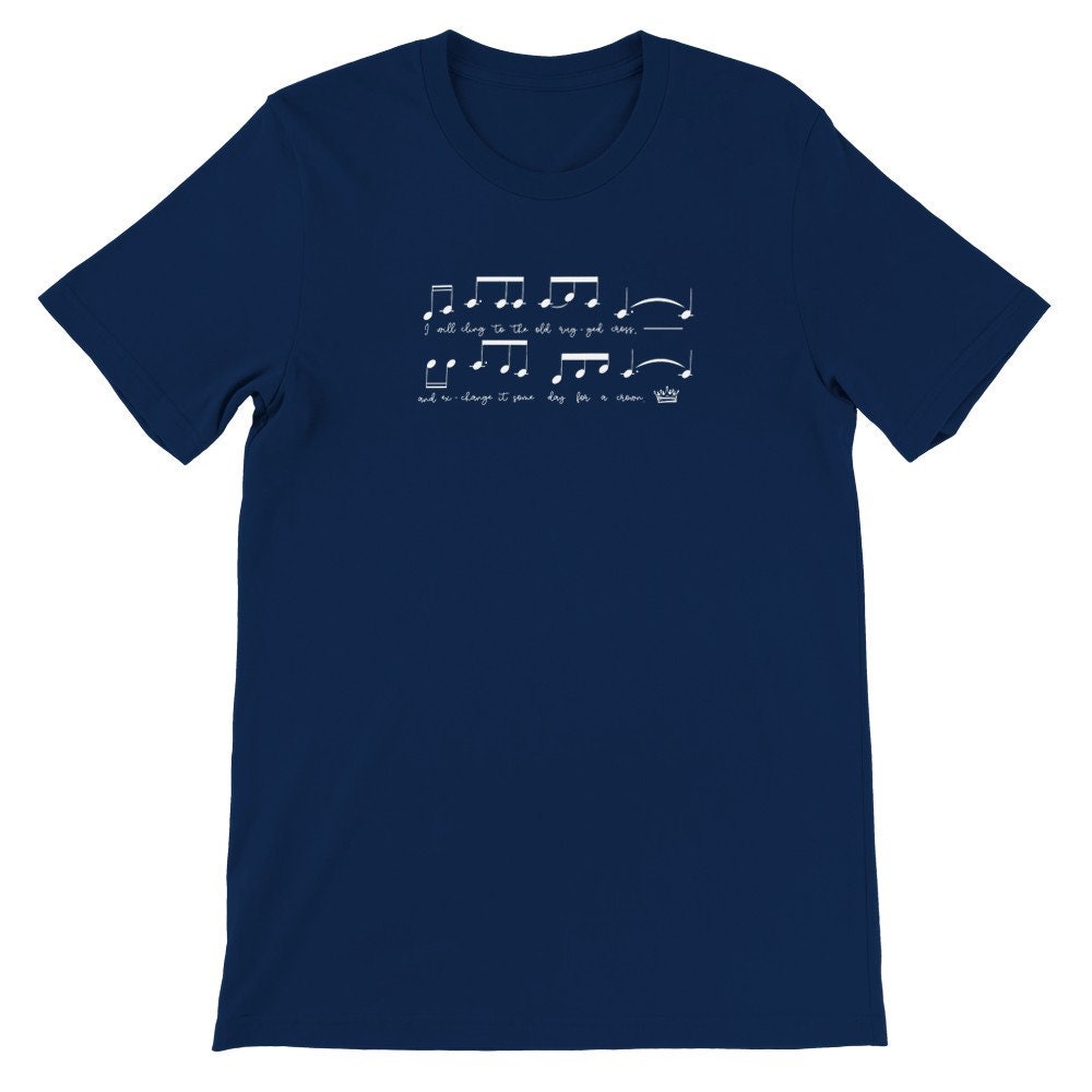 Old Rugged Cross Music Notes Tee, Piano Teacher Apparel Gift, Trendy ...