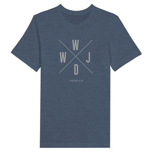 WWJD What Would Jesus Do 1 Peter 2:21 Christian Men's T-shirt, Graphic ...