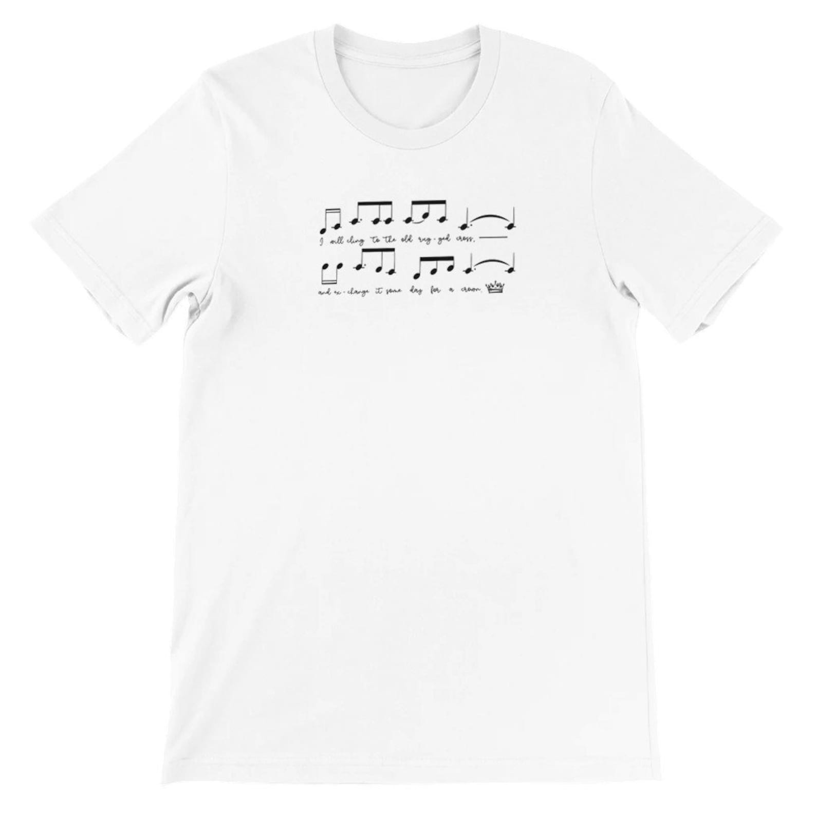 Old Rugged Cross Music Notes Tee, Piano Teacher Apparel Gift, Trendy ...