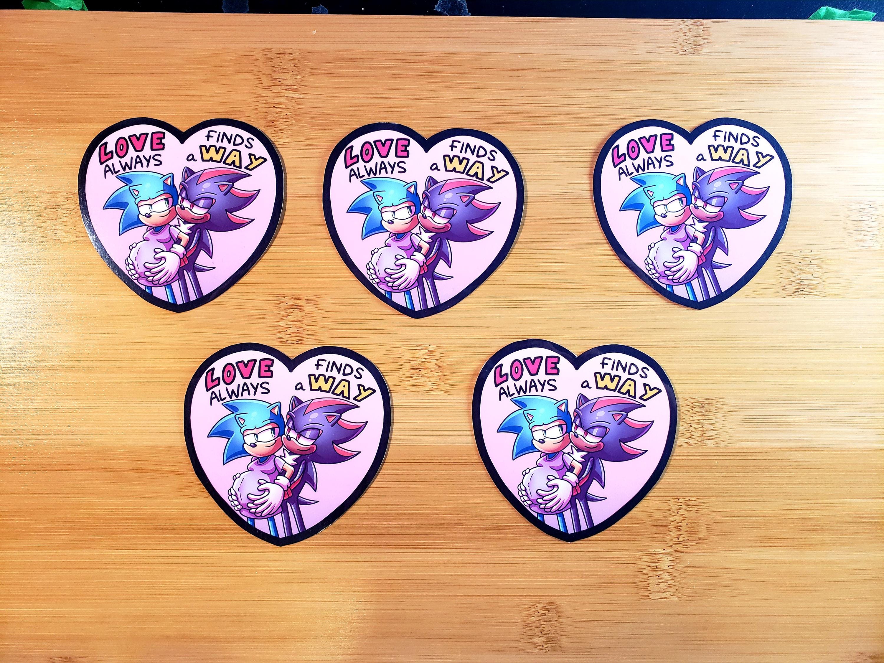 Sonic the Hedgehog Shadow the Hedgehog Sonadow Funny Mpreg Sticker - Etsy