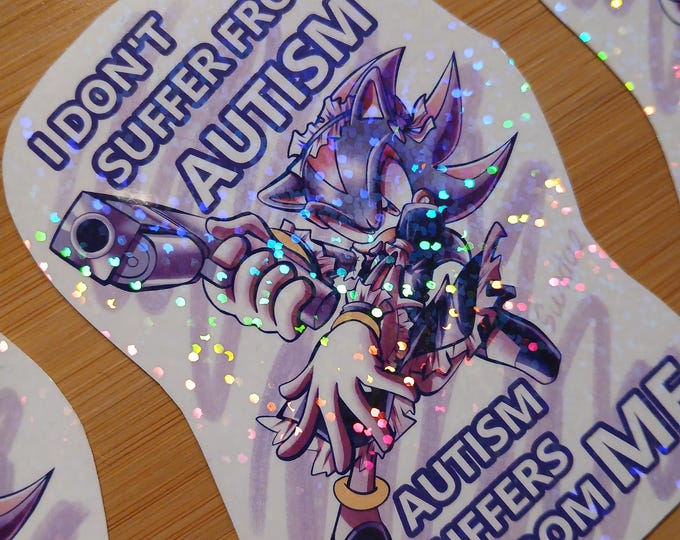 Shadow the Hedgehog Funny Autism Sticker Sonic the Hedgehog - Etsy
