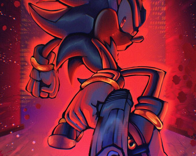 Shadow the Hedgehog 05 Gun Art Print Letter Size Sonic the Hedgehog - Etsy