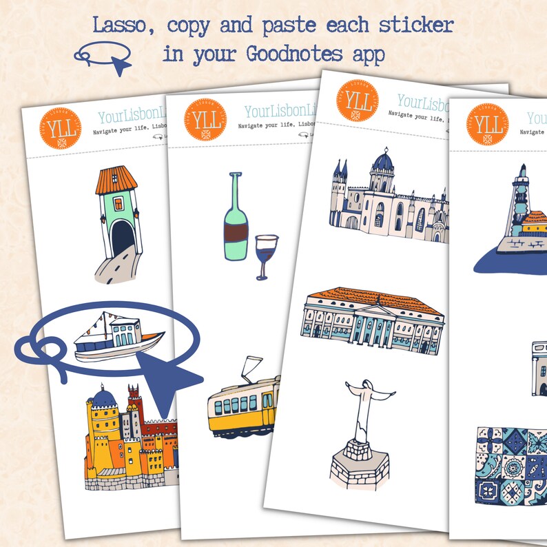 Lisbon Digital Stickers for Goodnotes, Lisbon Digital Clipart, Portugal ...