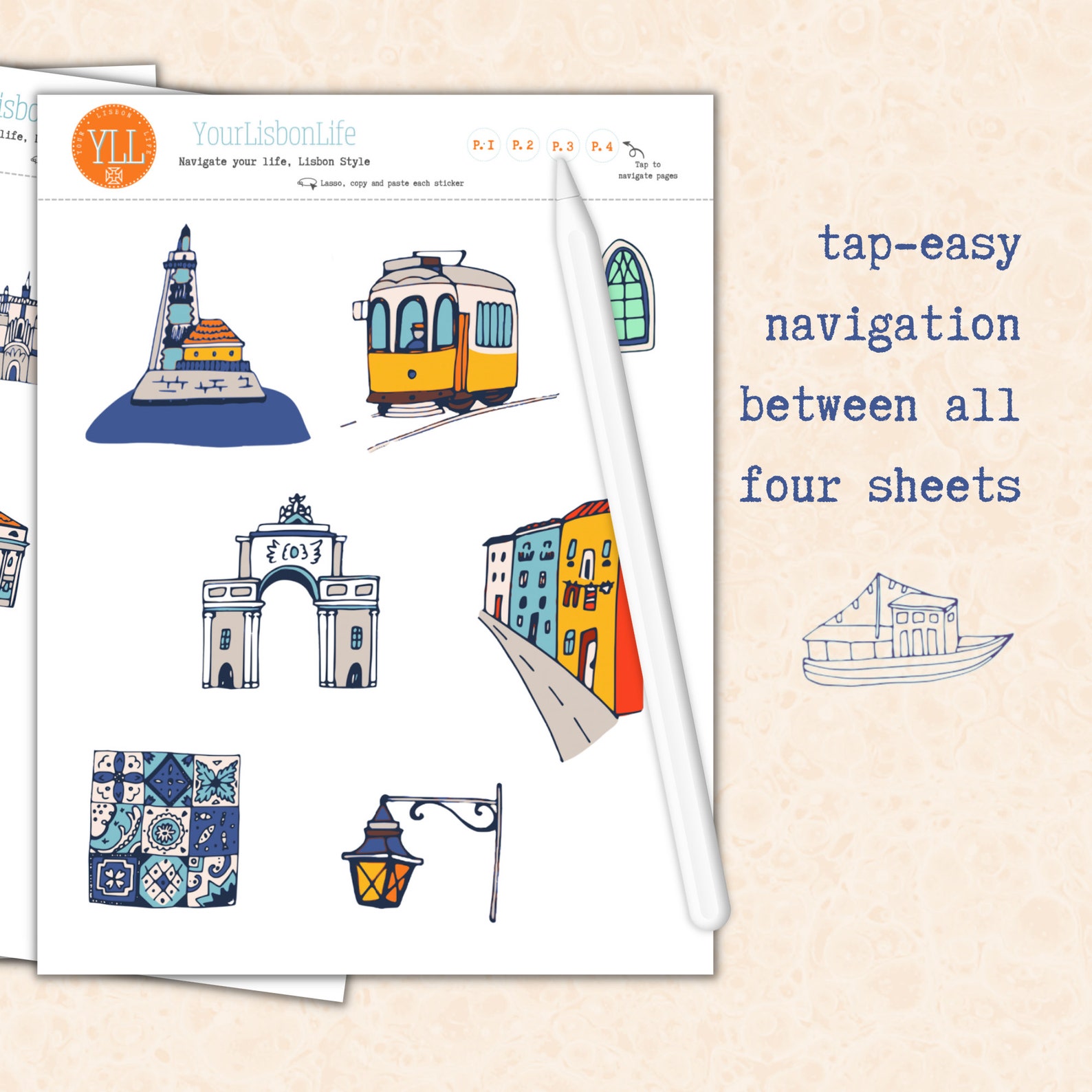 Lisbon Digital Stickers for Goodnotes, Lisbon Digital Clipart, Portugal ...