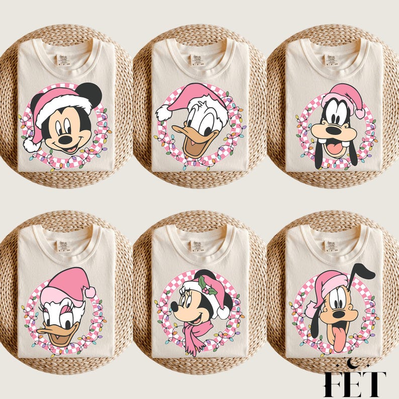 Pink Christmas Walt Disney World Bundle Png, Mickey and Friends Xmas ...