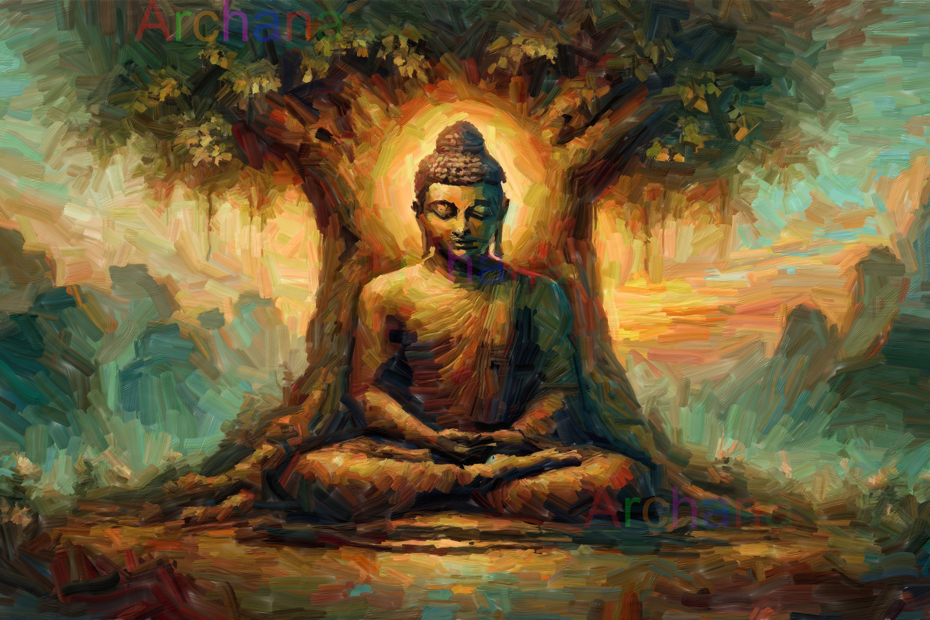 Printable Gautam Buddha Painting, Buddha Art Print, Buddha Wall Art ...