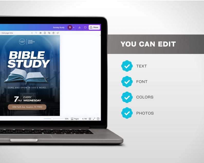 Bible Study Flyer Template | Midweek Church Service, Prayer Meeting ...