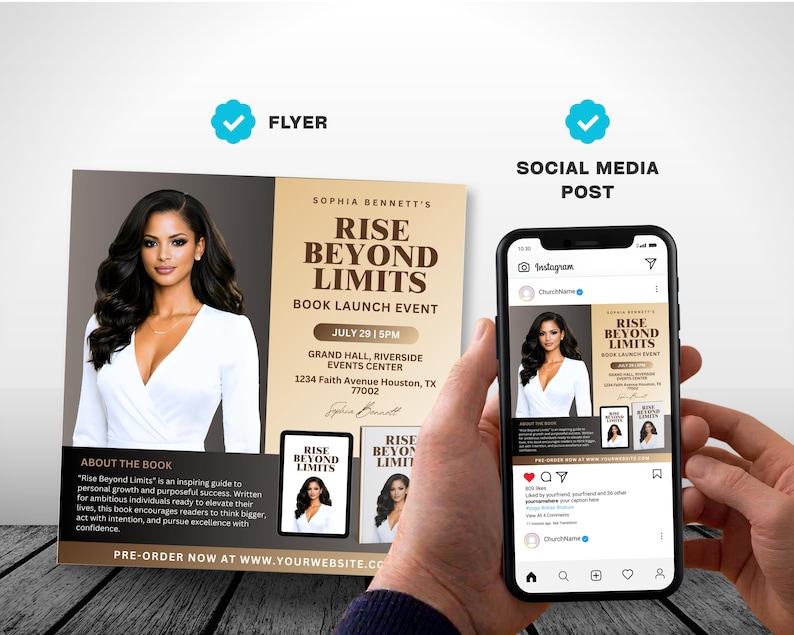 Author Book Launch Flyer Template | Modern Book Release Invitation ...
