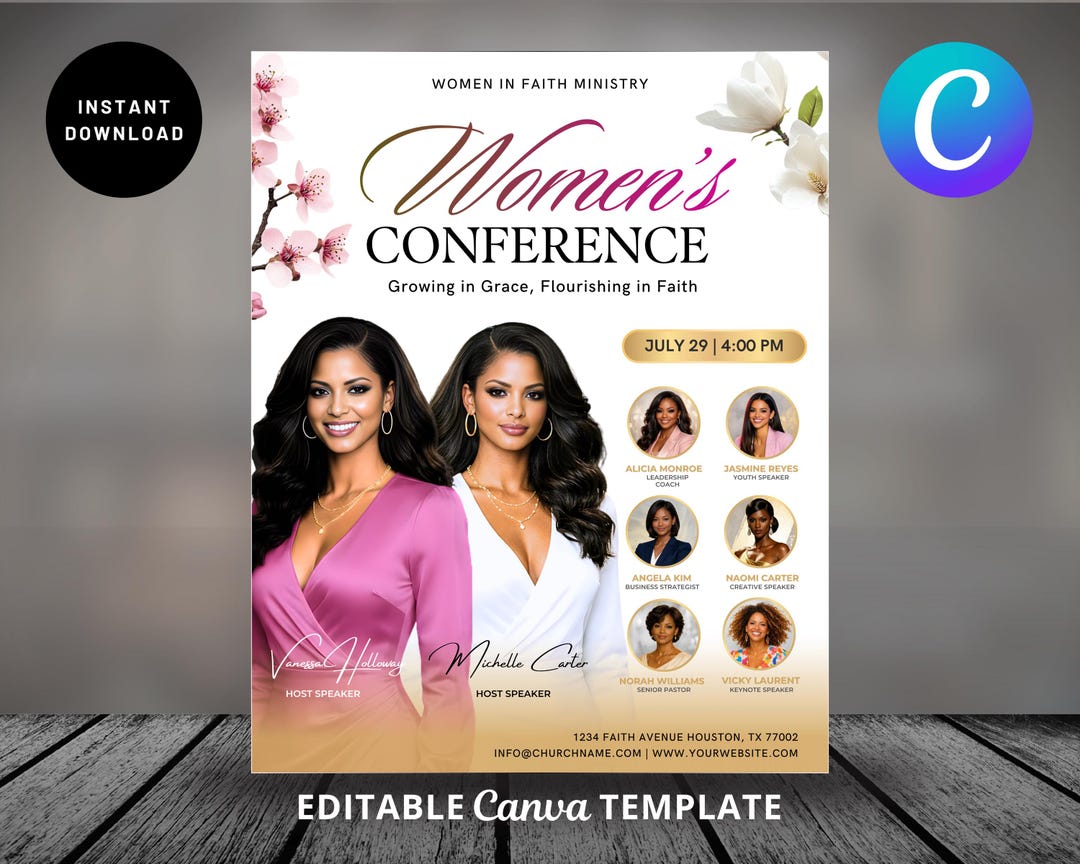 Women's Conference Flyer Template | Church Ministry Event Poster ...