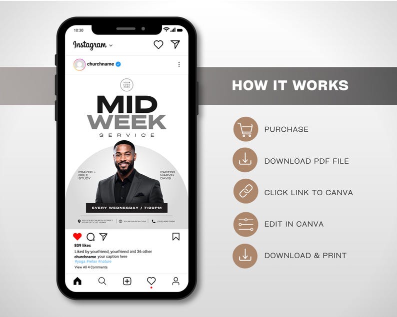 Midweek Service Flyer Template | Bible Study, Prayer Meeting Invitation ...