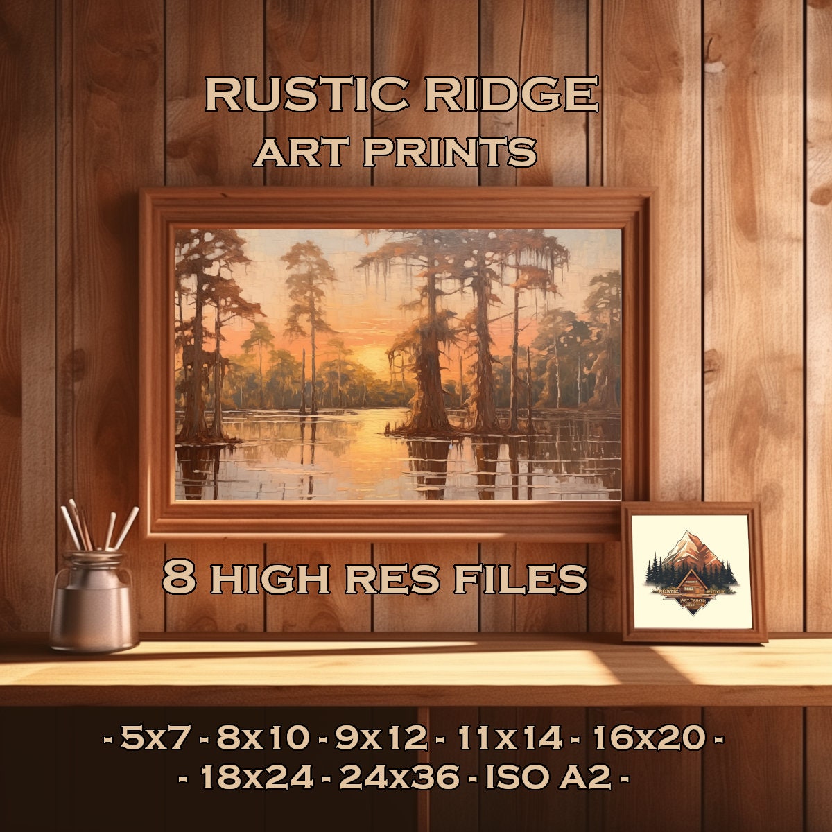 Printable Wall Art, Cypress Trees in the Swamps of Louisiana, Sunset ...