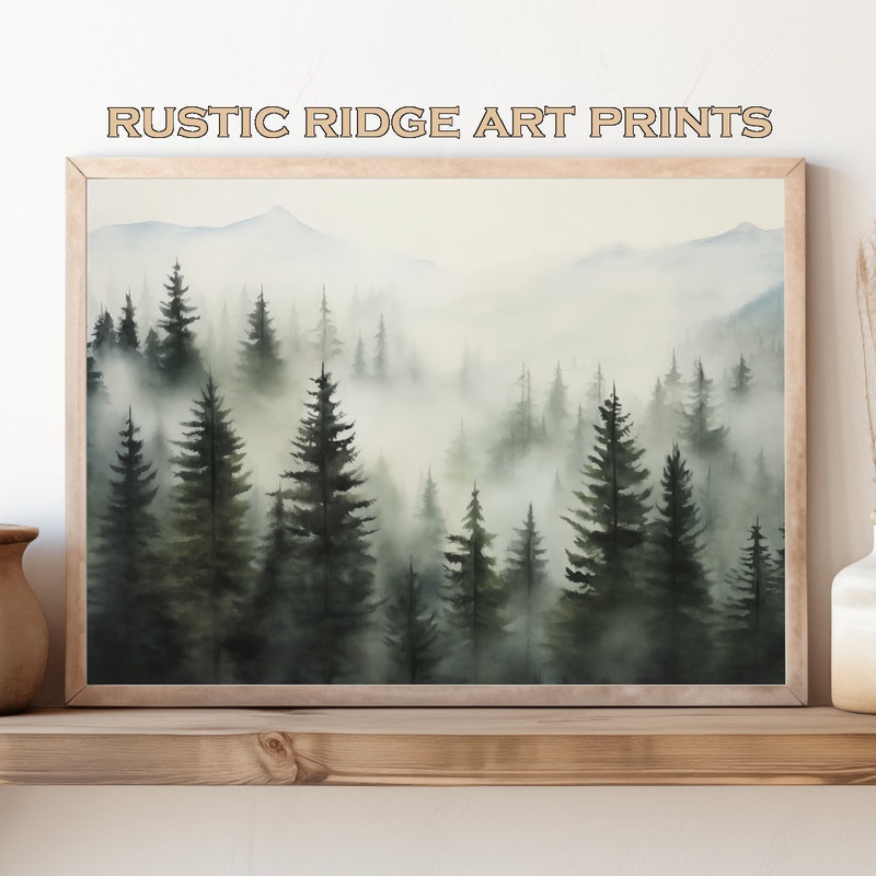 Dark Misty Forest Art - Etsy
