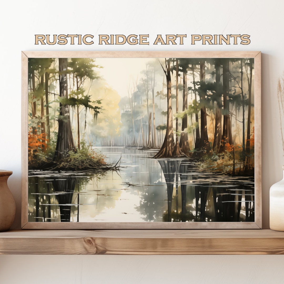 Printable Art, Cypress Trees in the Swamps of Louisiana, With Muted ...