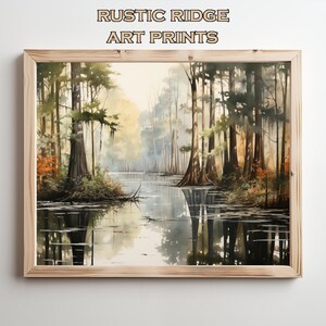 Printable Art, Cypress Trees in the Swamps of Louisiana, With Muted ...