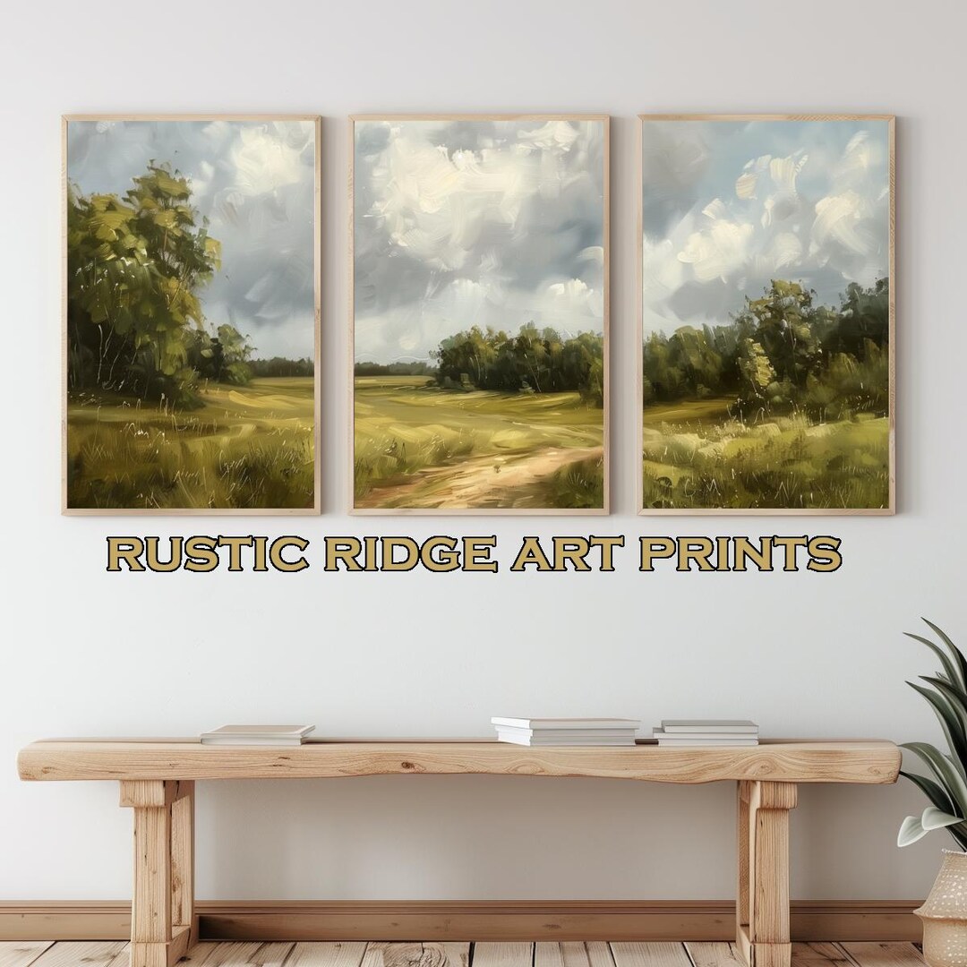 Printable Wall Art, Set of 3 Split Prints, Vintage Oil Painting ...
