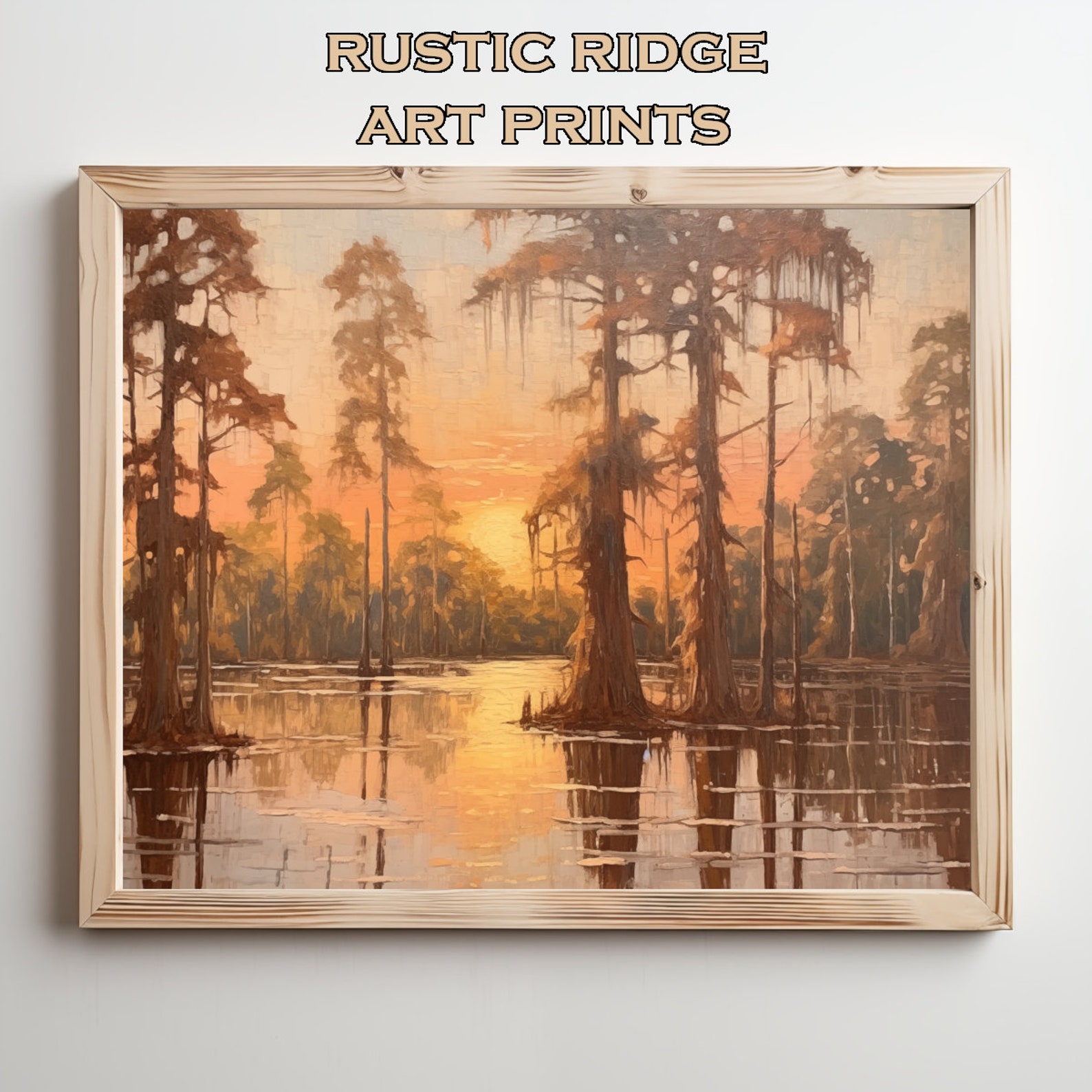 Printable Wall Art, Cypress Trees in the Swamps of Louisiana, Sunset ...