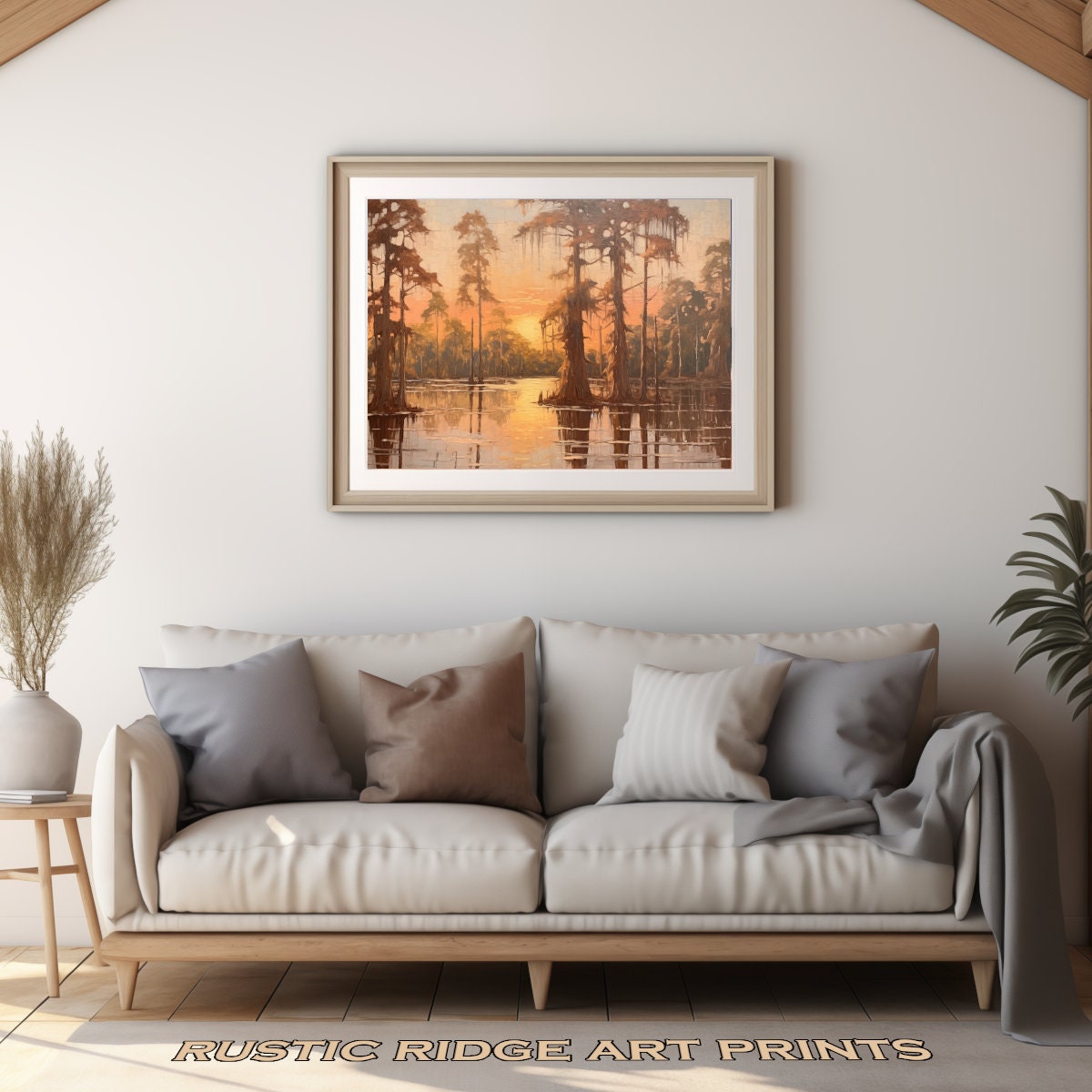 Printable Wall Art, Cypress Trees in the Swamps of Louisiana, Sunset ...