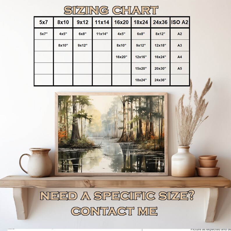 Printable Art, Cypress Trees in the Swamps of Louisiana, With Muted ...