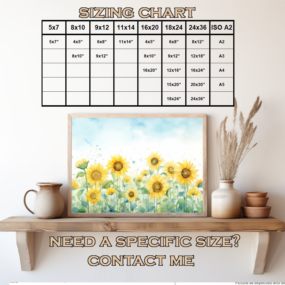 Printable Art, Sunflowers, Soft Blue Sky, Pastel Colors, Floral Art ...