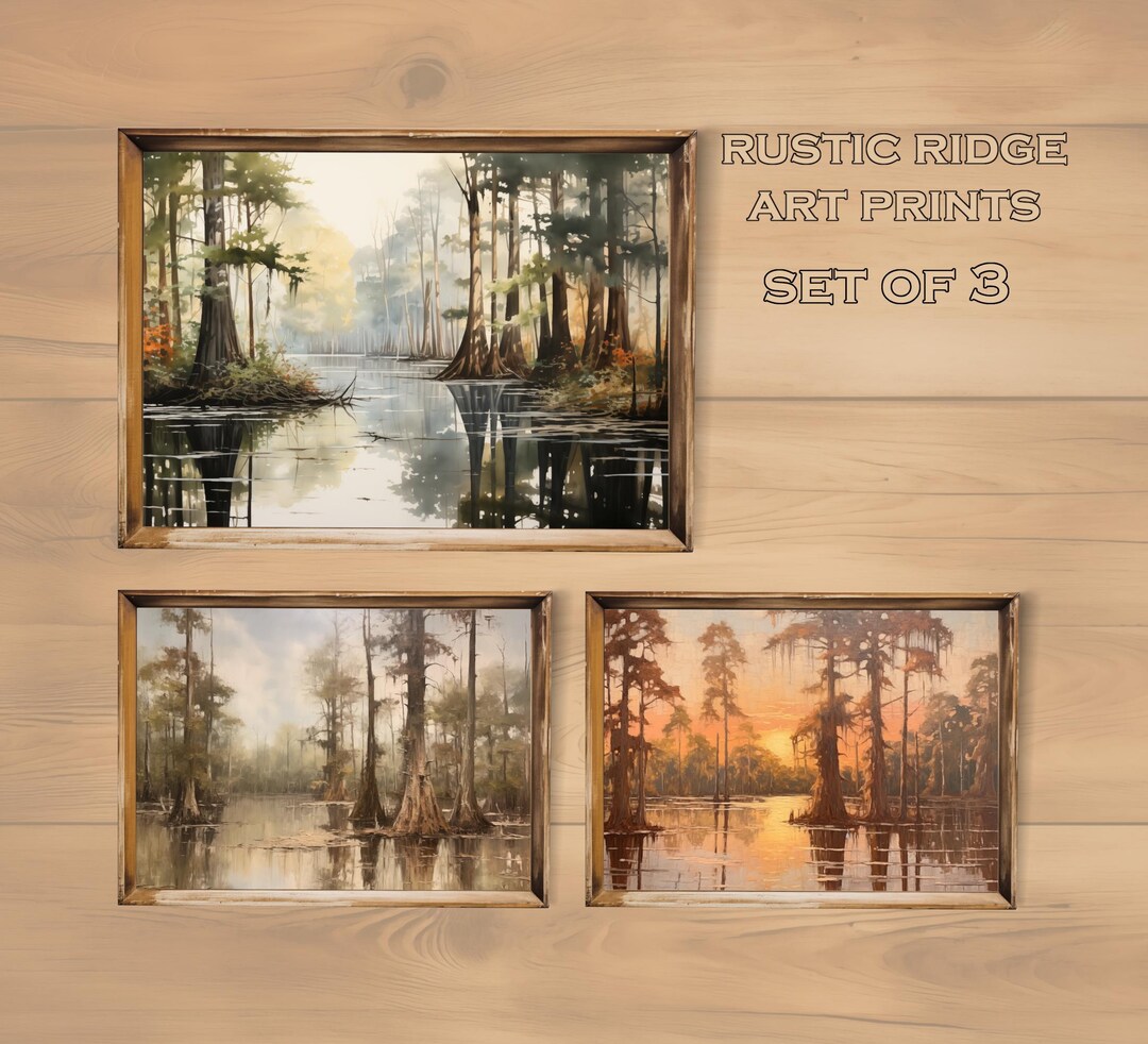 Printable Art, Set of 3, Cypress Trees in the Swamps of Louisiana ...