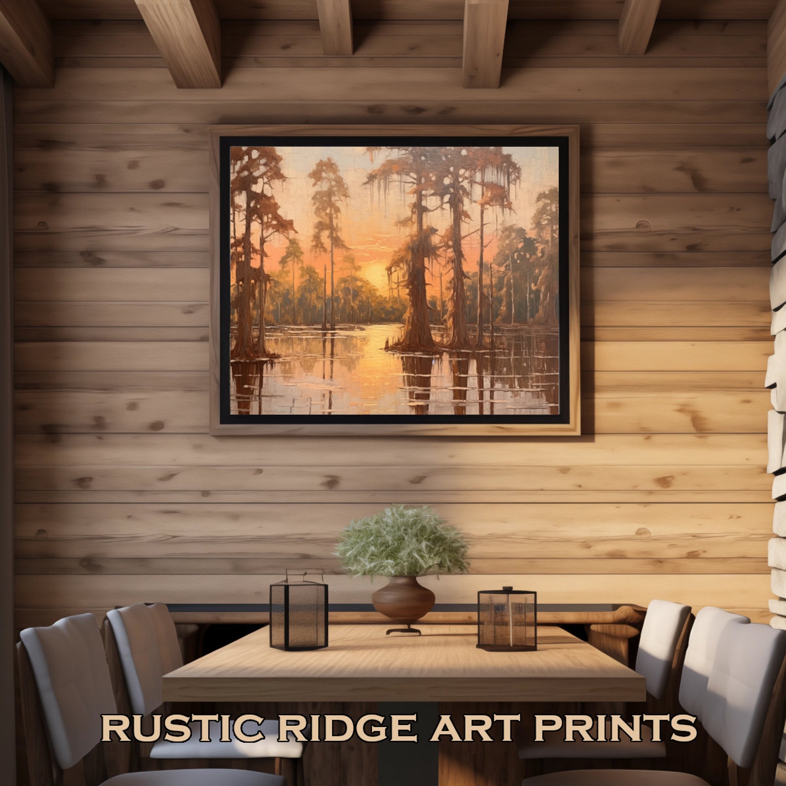 Printable Wall Art, Cypress Trees in the Swamps of Louisiana, Sunset ...