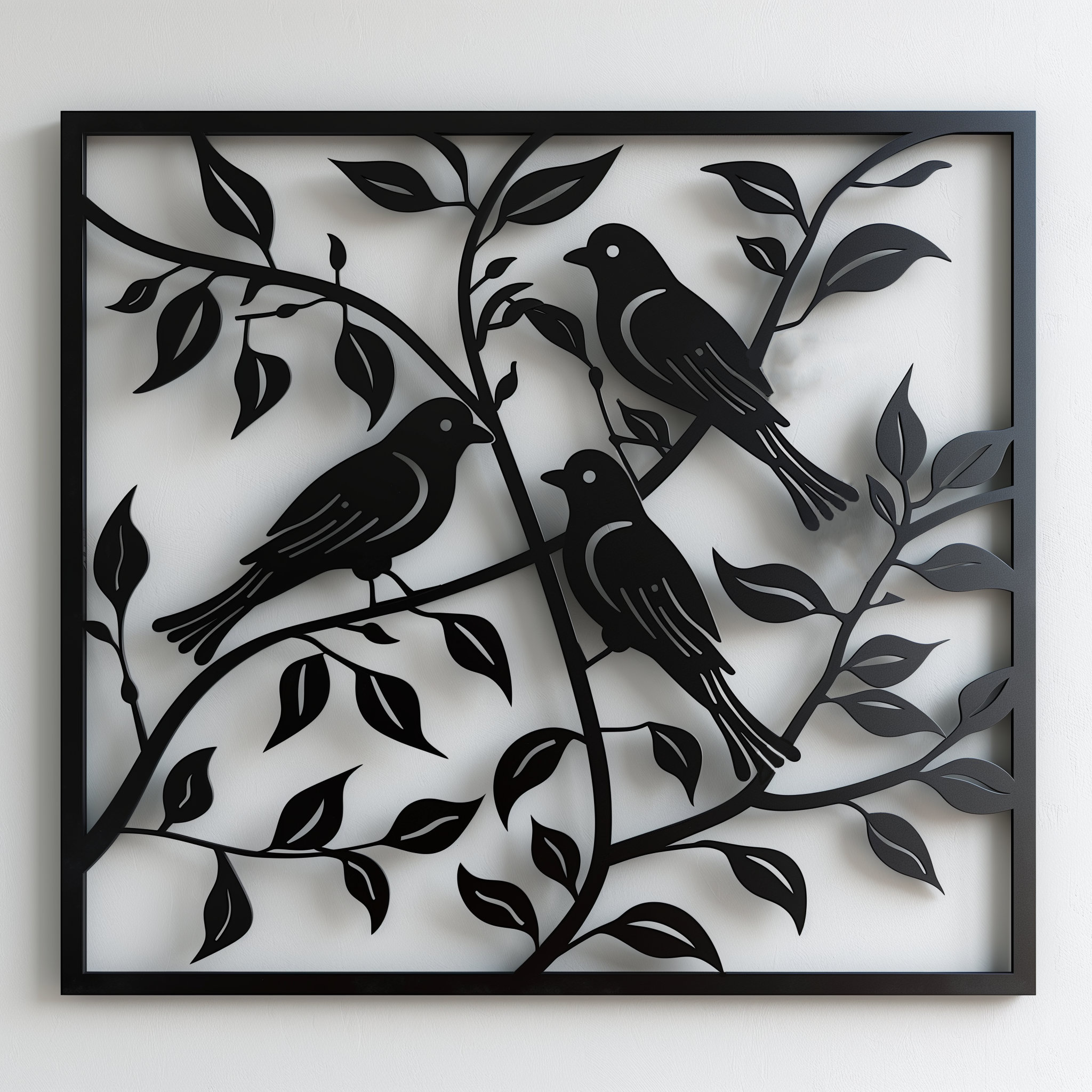 Modern 3D Printed Bird Wall Decor With Frame | Contemporary Home Accent ...
