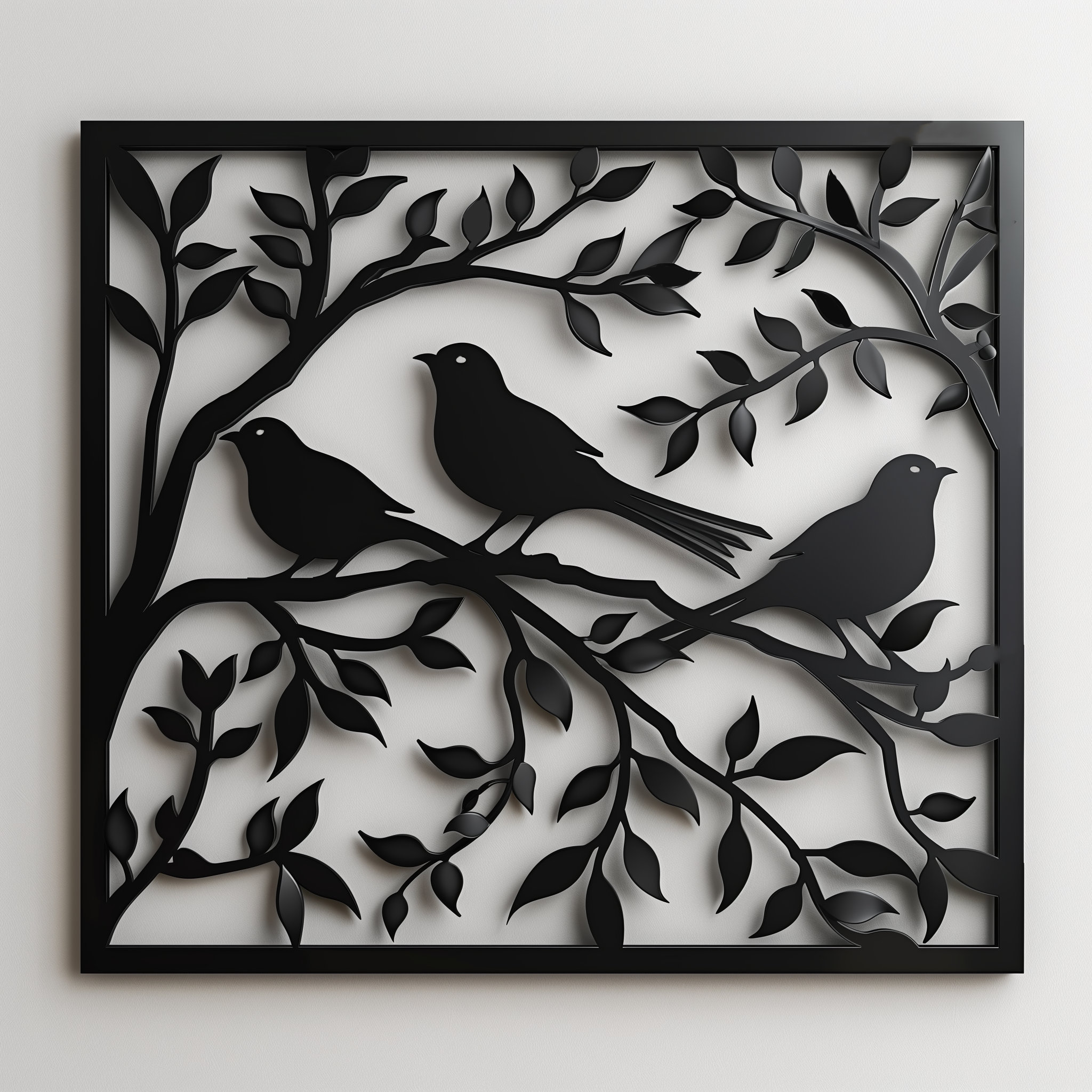 Modern 3D Printed Bird Wall Decor With Frame | Contemporary Home Accent ...