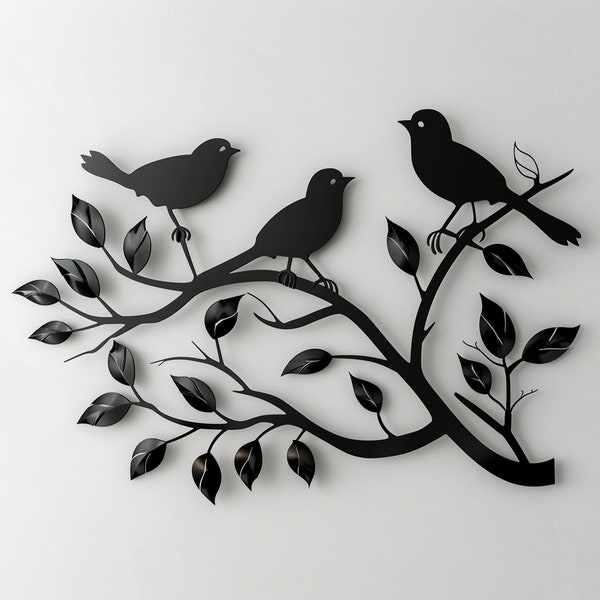 Modern 3D Printed Bird Wall Decor With Frame Contemporary Home Accent ...