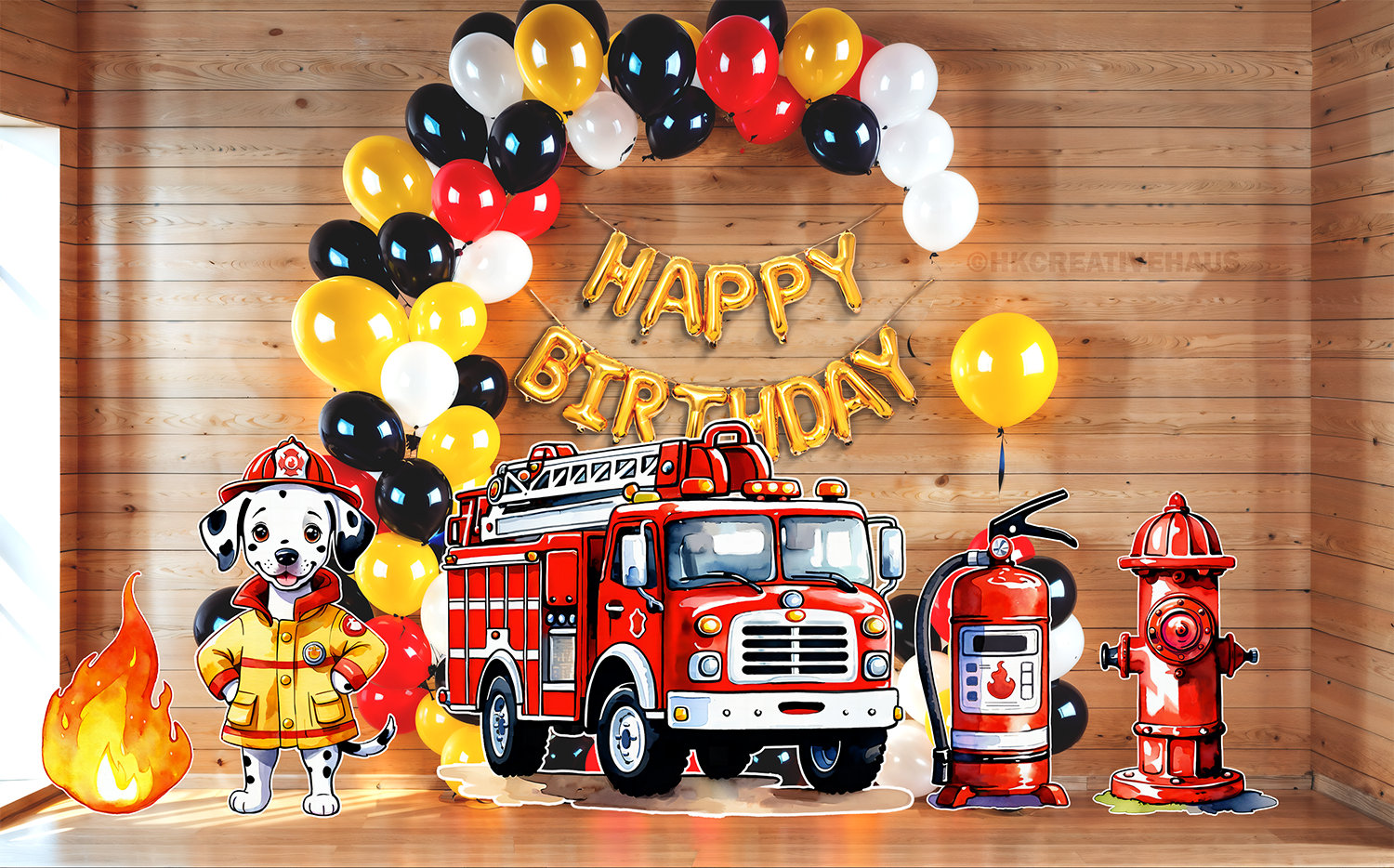 Firefighter Birthday Party Decor BUNDLE, Parties, Kids, Birthdays ...