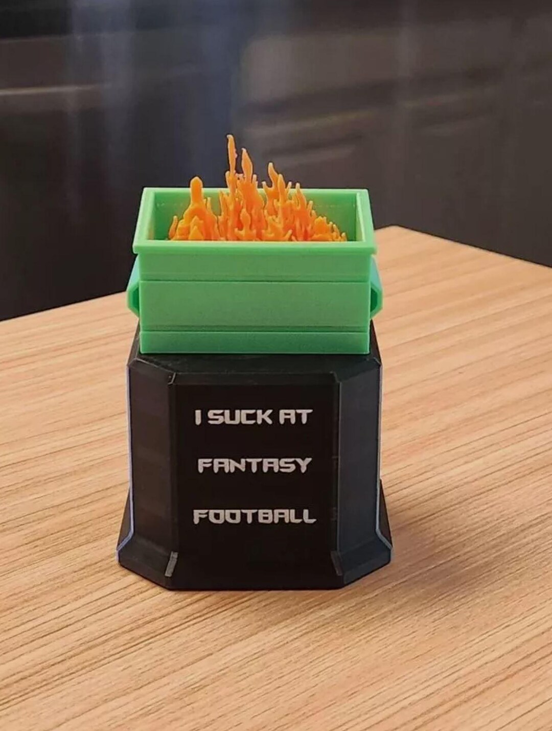 FANTASY FOOTBALL Loser Trophy- Dumpster Fire- Last Place Sako Award - Etsy