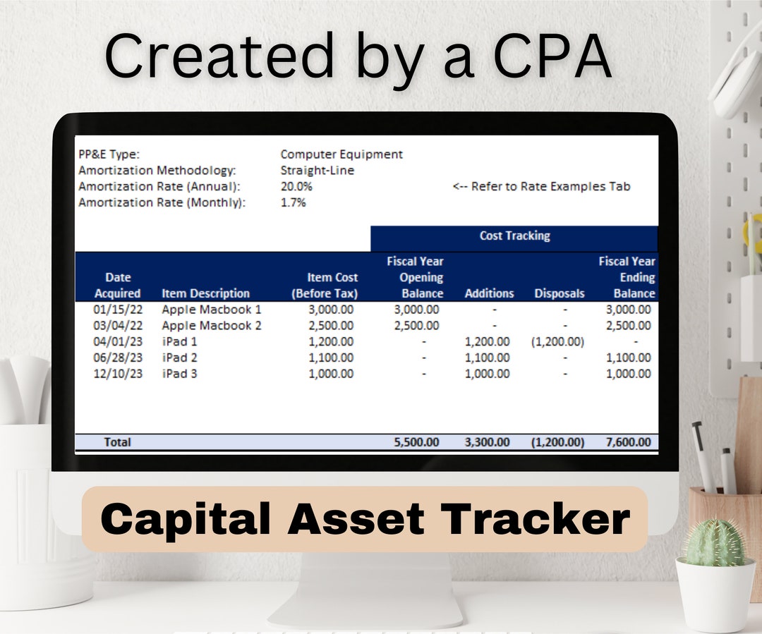 Capital Asset Tracker Amortization & Depreciation Schedule - Etsy