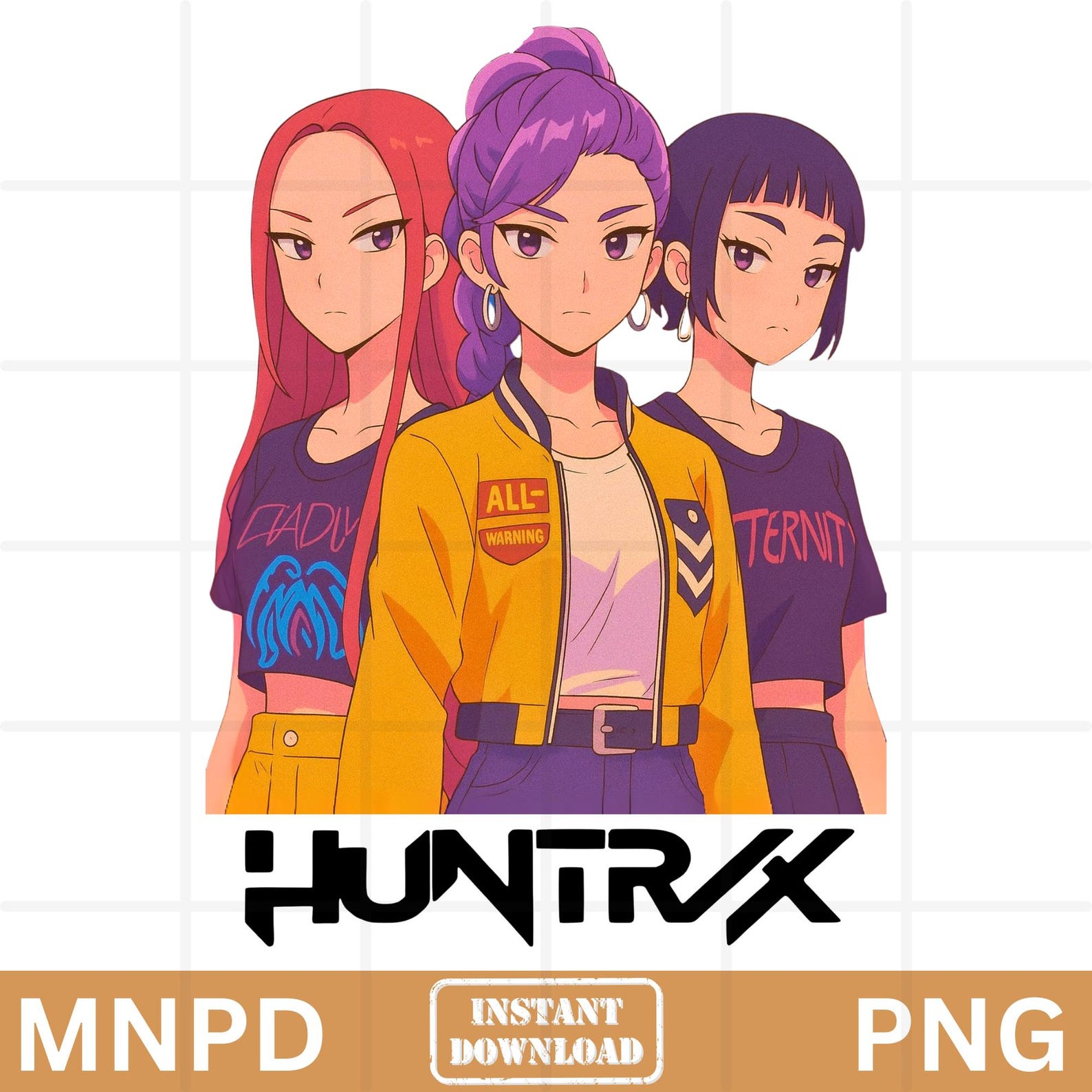 Huntrix Kpop Demon Hunter PNG Digital Download Anime Girl Art Print ...