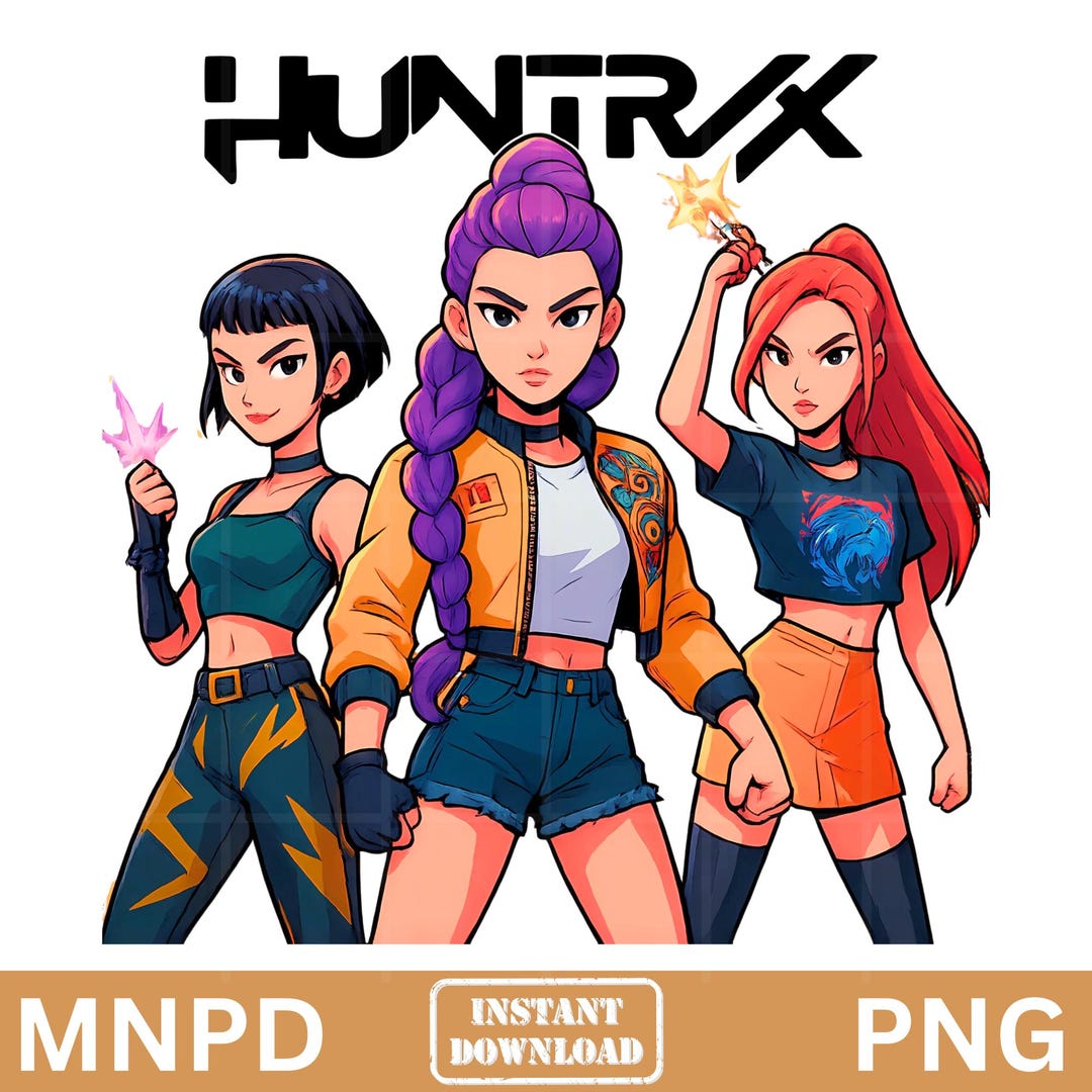 Huntrix PNG Kpop Demon Hunter Digital Download PNG Printable Kpop ...